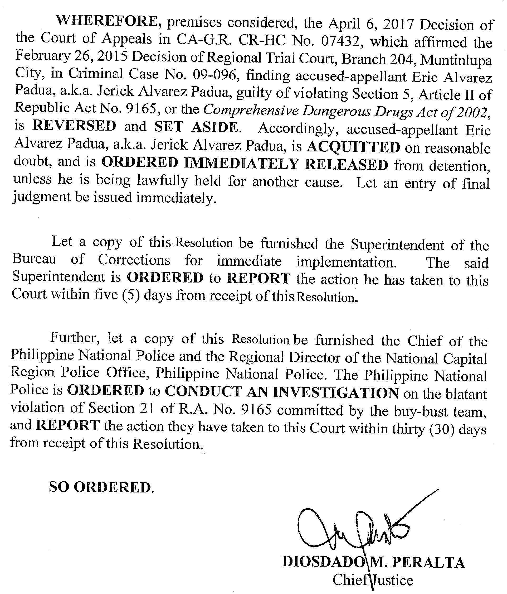 CASE 2020-0004: PEOPLE OF THE PHILIPPINES VS. ERIC PADUA Y ALVAREZ A.K ...