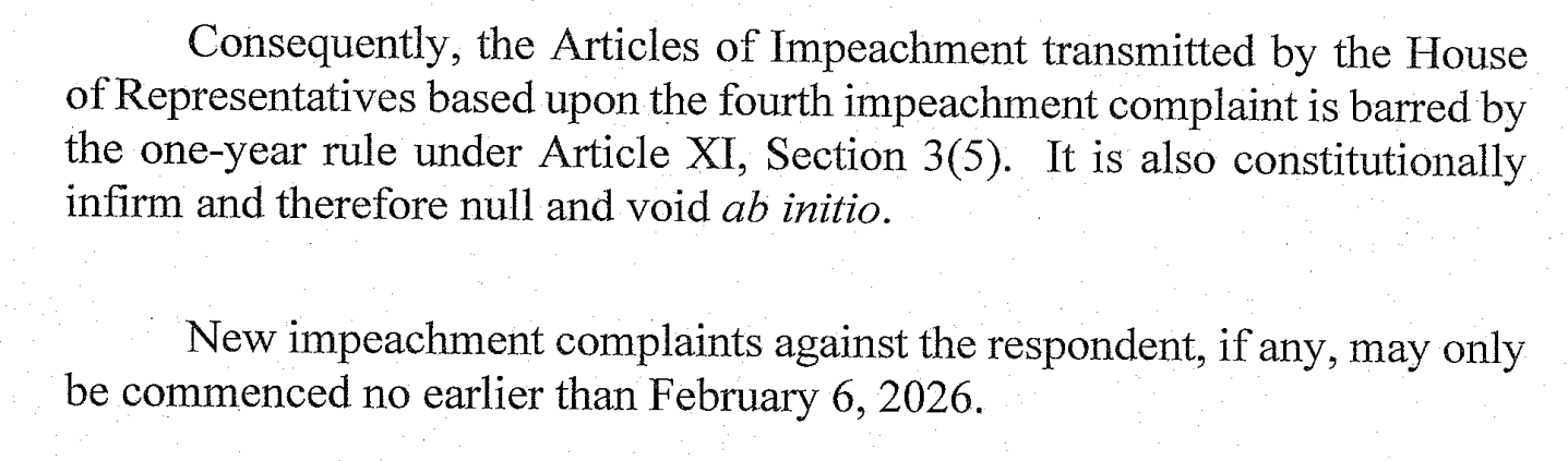 SC CASE 2025-0010 – SARA Z. DUTERTE, IN HER CAPACITY AS THE VICE ...